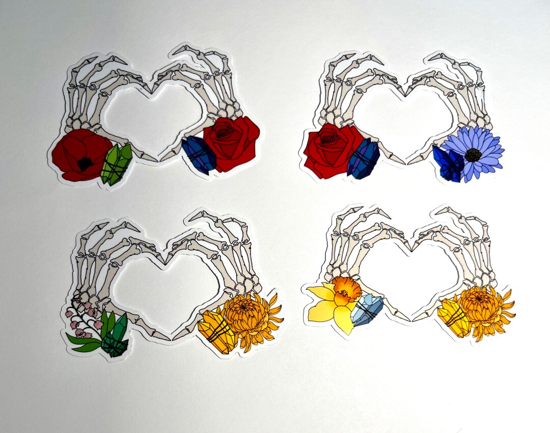 Personalized Skeleton Heart Sticker 3 In. - Etsy
