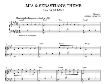 Mia & Sebastian’s Theme - La La Land - Piano Sheet Music PDF - Etsy