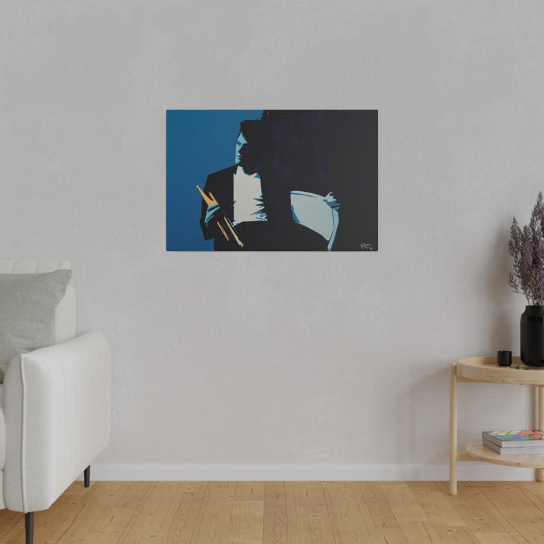 Portrait of Chet Baker, Canvas Print Wall Art, Reproduced From an ...