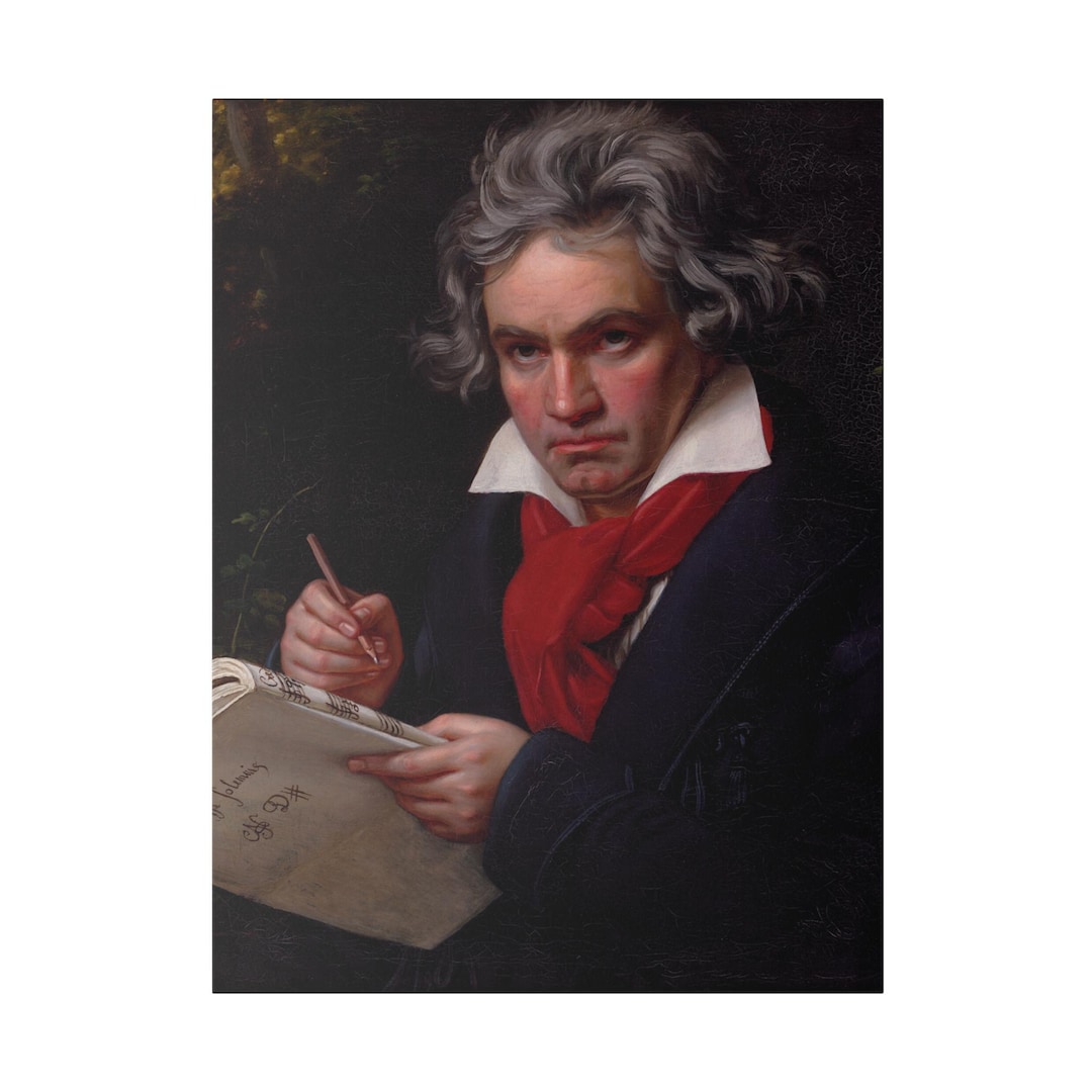 Portrait of Beethoven on Matte Canvas, Stretched on 0.75 Inch Pine ...