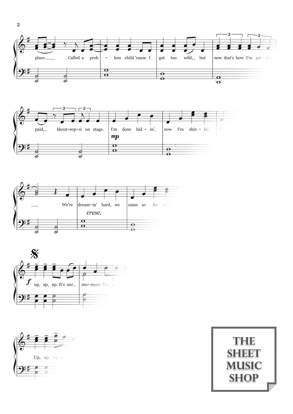 Golden by Huntrix, From K-pop Demon Hunters, Easy Piano Sheet Music ...