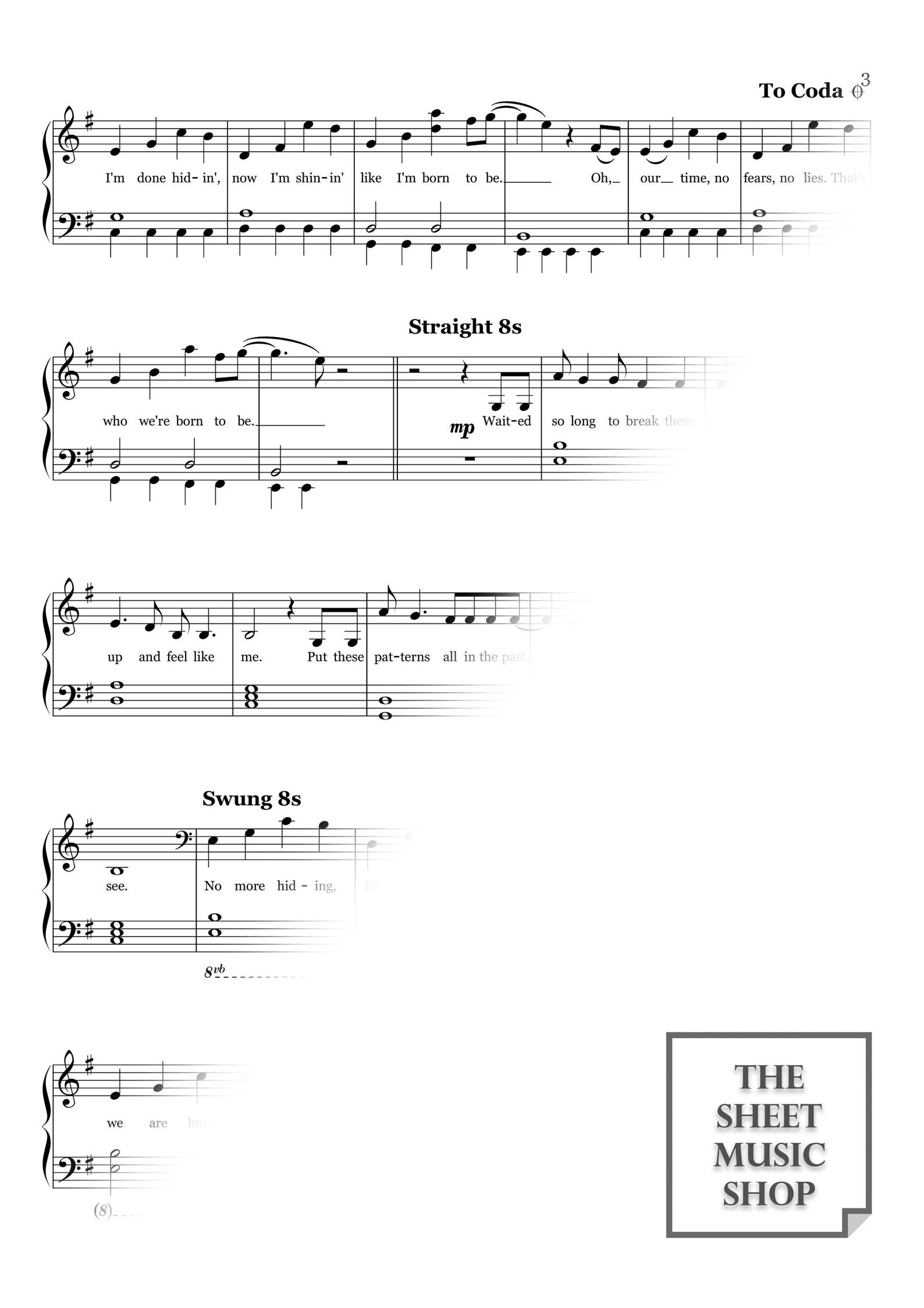 Golden by Huntrix, From K-pop Demon Hunters, Easy Piano Sheet Music ...
