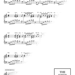 Wham! - Last Christmas: Piano Sheet Music (digital Download) - Etsy