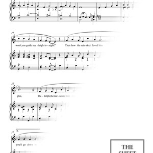 Rudolph the Red-nosed Reindeer Piano Vocal Sheet Music: Christmas Xmas ...