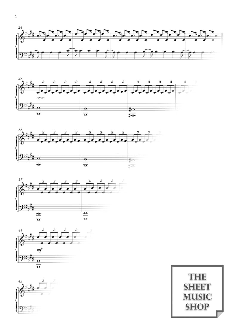 Fly by Ludovico Einaudi: Intermediate Piano Sheet Music (PDF) - Etsy