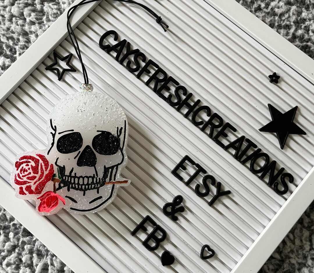 Skull and Rose Car Freshie - Etsy