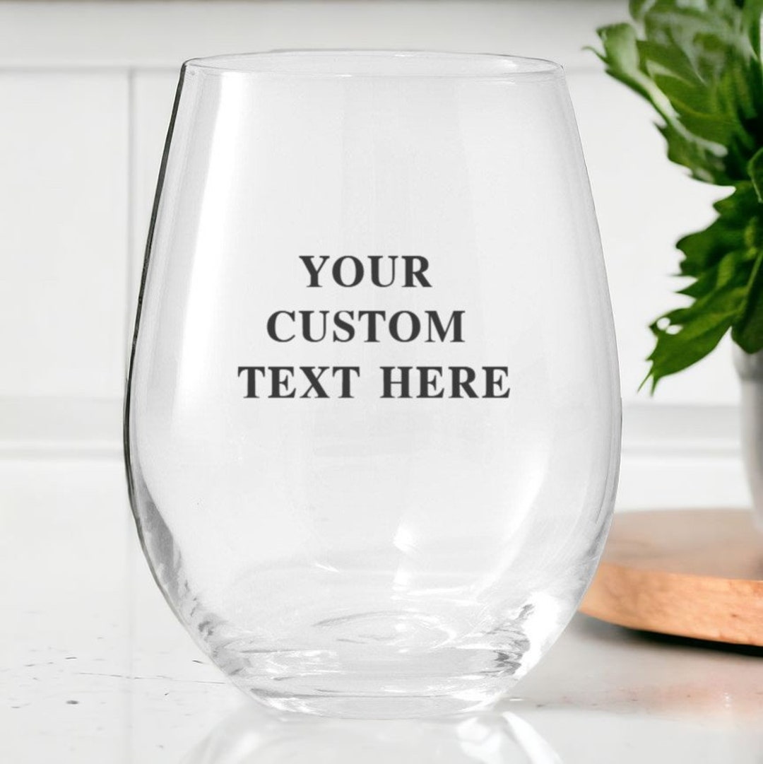 Personalized Stemless Wine Glasses, Personalized Wine Glasses, Custom ...