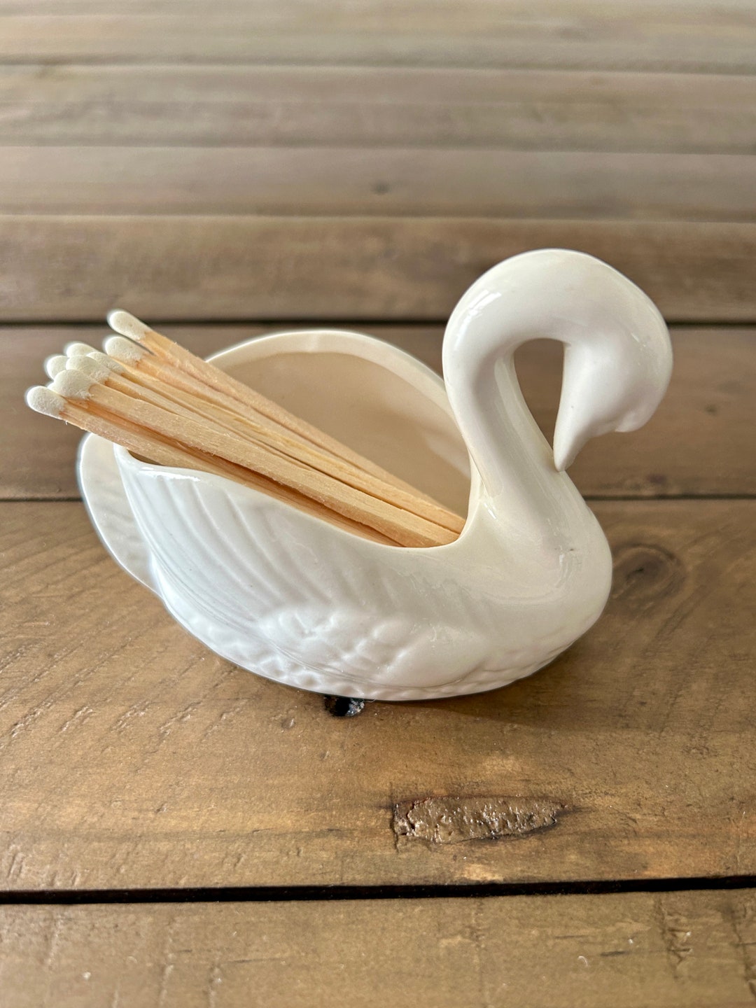 Ceramic Swan Matchstick Holder - Etsy