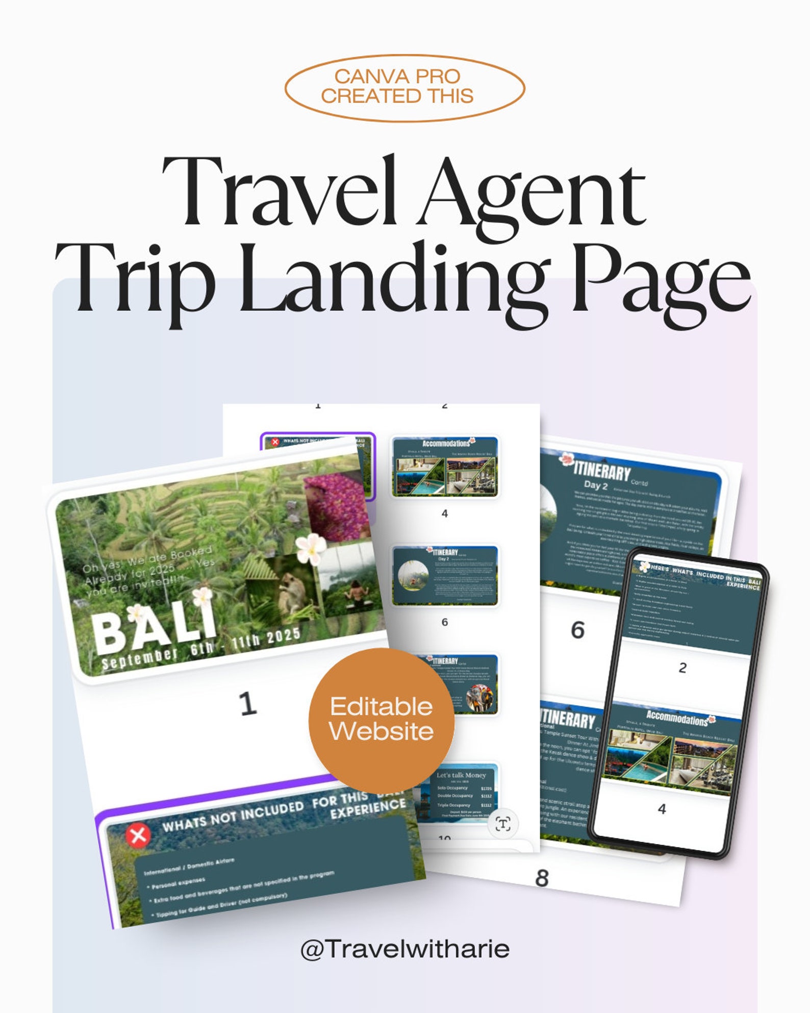 Travel Agent Group Booking Website | Trip Details Template | Group Trip ...
