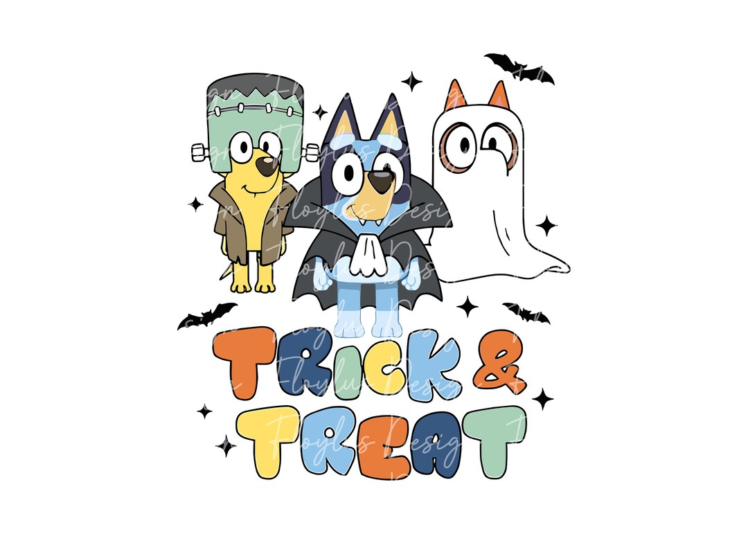 Bluey Halloween Png, Bluey Halloween Family Svg, Trick or Treat Png ...
