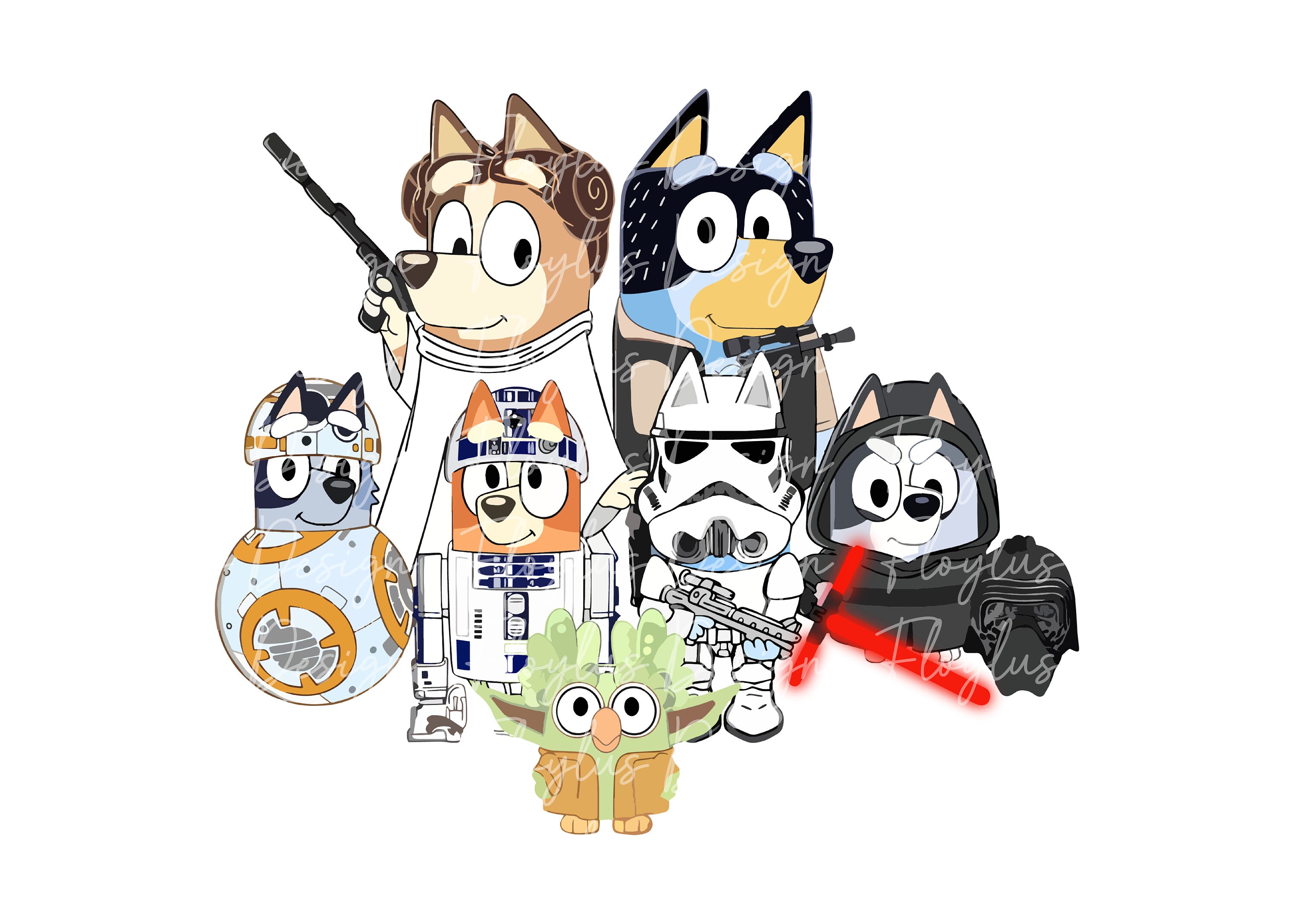 Bluey Star Wars Svg Png, Bluey Star Wars Traje Png, Star Wars Svg ...
