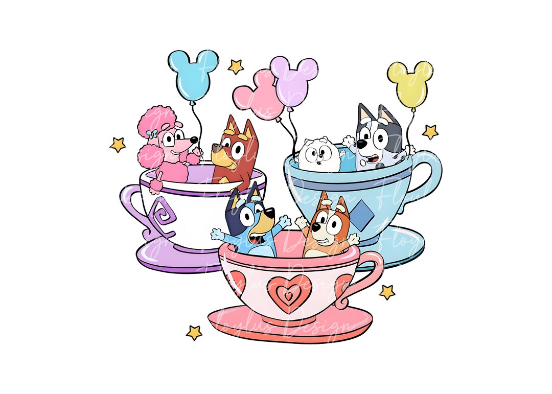 Bluey Coffee Family Png, Cute Bluey Png, Besties Svg, Family Vacation ...