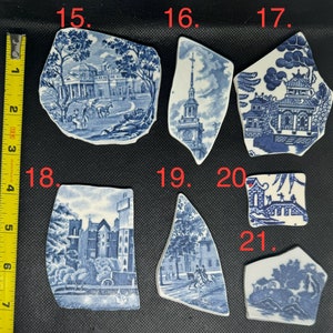 ALL BLUES Set 2 Premium Tumbled Pottery Shards Vintage China, Pottery ...