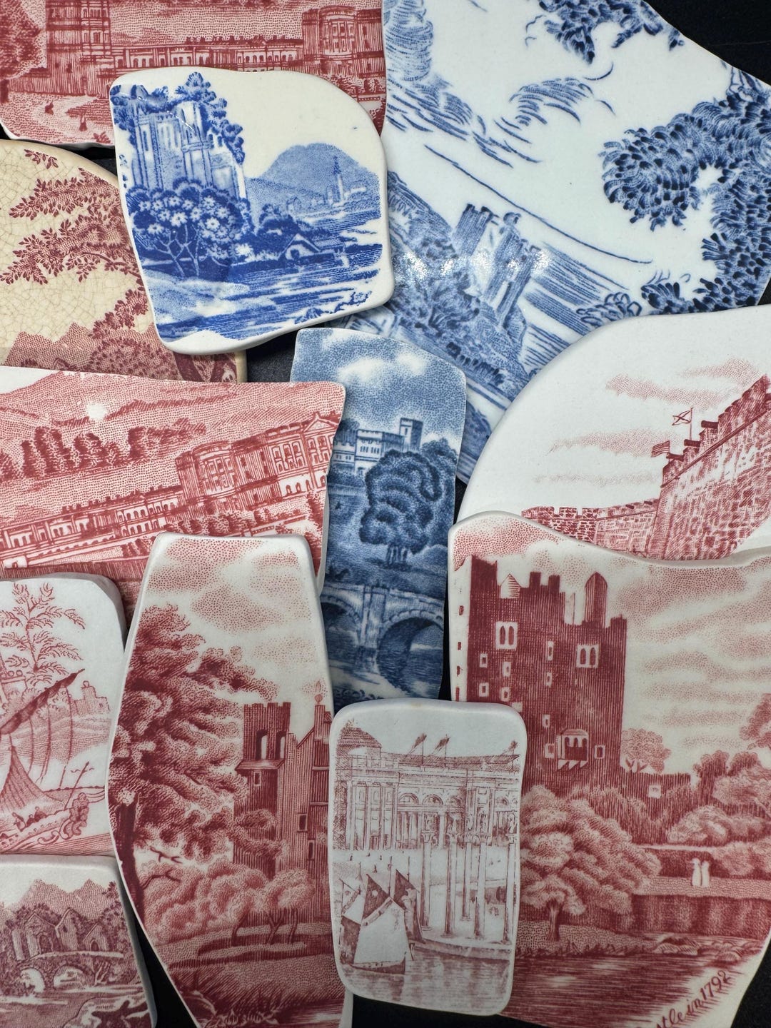 CASTLES Hand-cut Chards Tumbled Pottery Vintage China, Pottery for ...