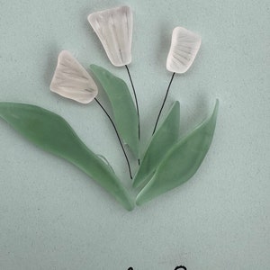 Spring Flowers Beach Glass Art/ Spring Gift / Faux Beach Glass Art ...