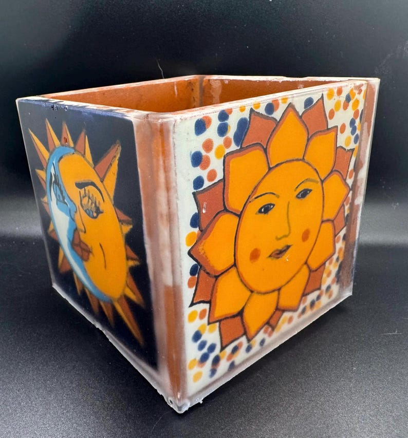 Talavera Tile Planter: Mexican Floral Box With Epoxy Finish - Etsy