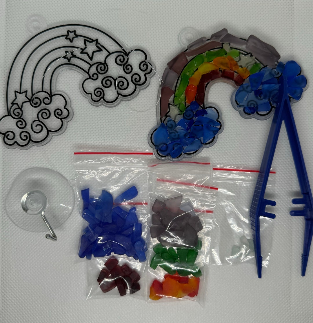 RAINBOW Suncatcher Craft Kit, Mosaic Kit, Birthday Party Craft ...