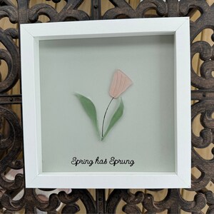 Spring Flowers Beach Glass Art/ Spring Gift / Faux Beach Glass Art ...