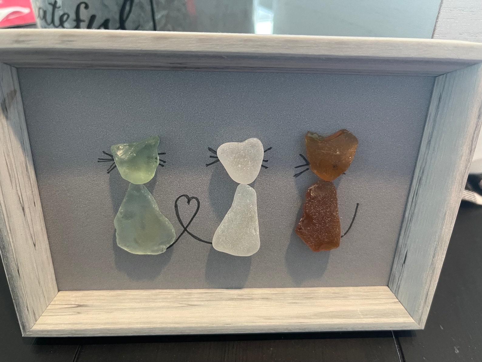Beach Glass Cats/ Cat Lover Art/ Beach Glass/sea Glass in 8x8x1 ...