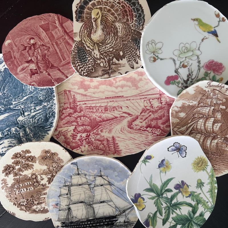 Large Antique Glass Plate - Etsy