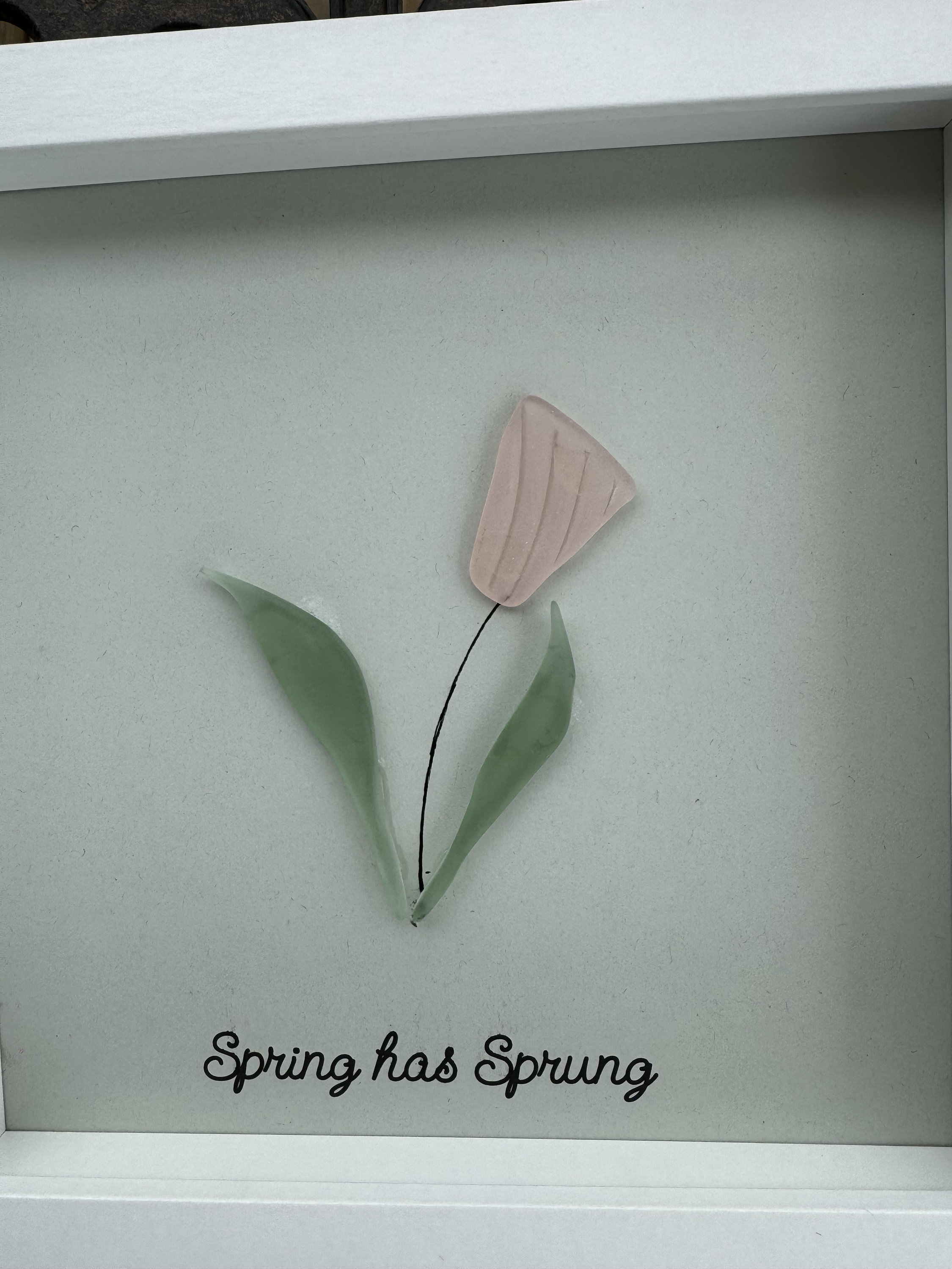 Spring Flowers Beach Glass Art/ Spring Gift / Faux Beach Glass Art ...