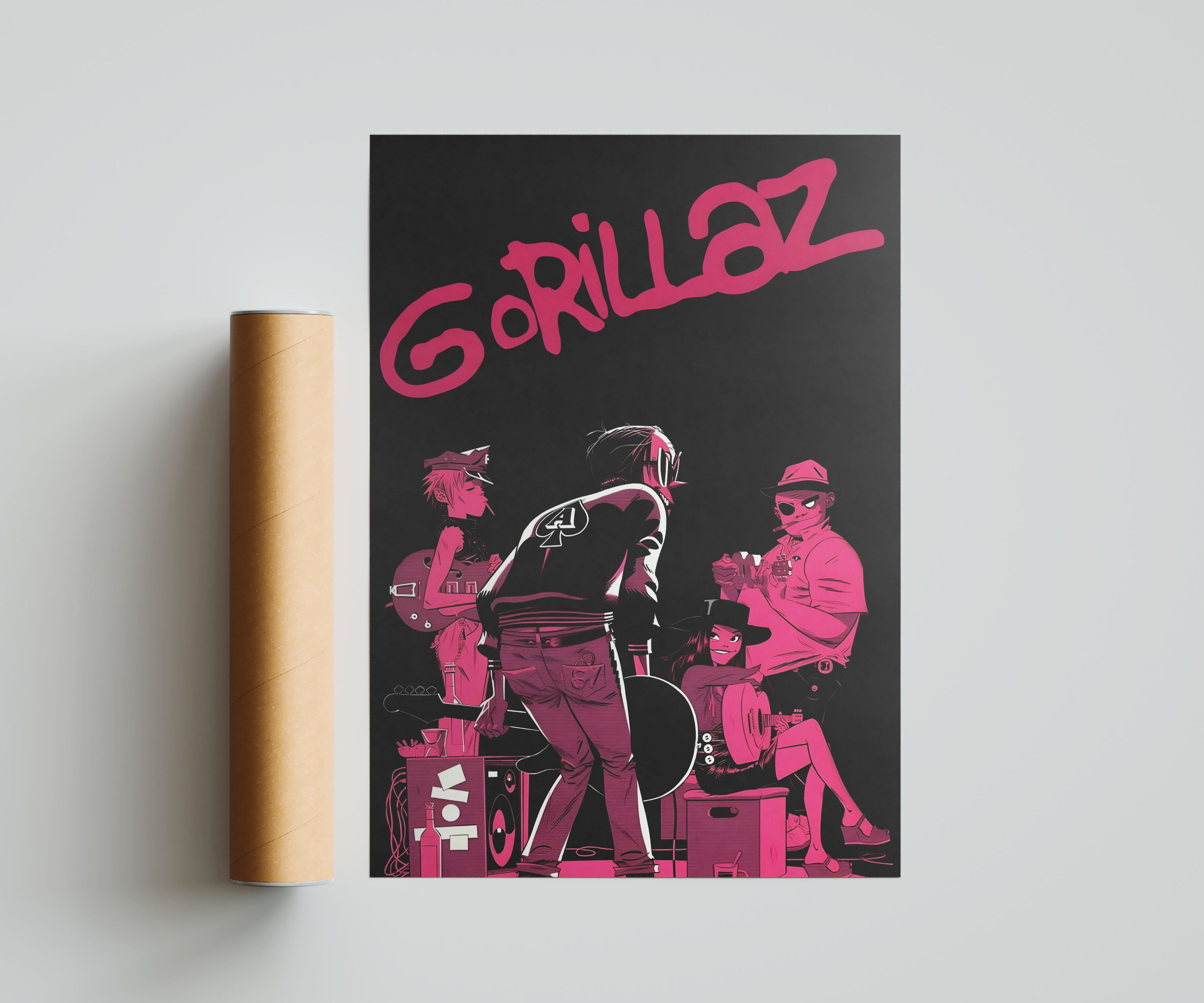 Gorillaz Band Poster, Virtual Band Art, Music Gift, Alternative Decor ...