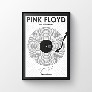 Custom Lyric Vinyl Poster Personalized Music Art Print Unique Gift for ...