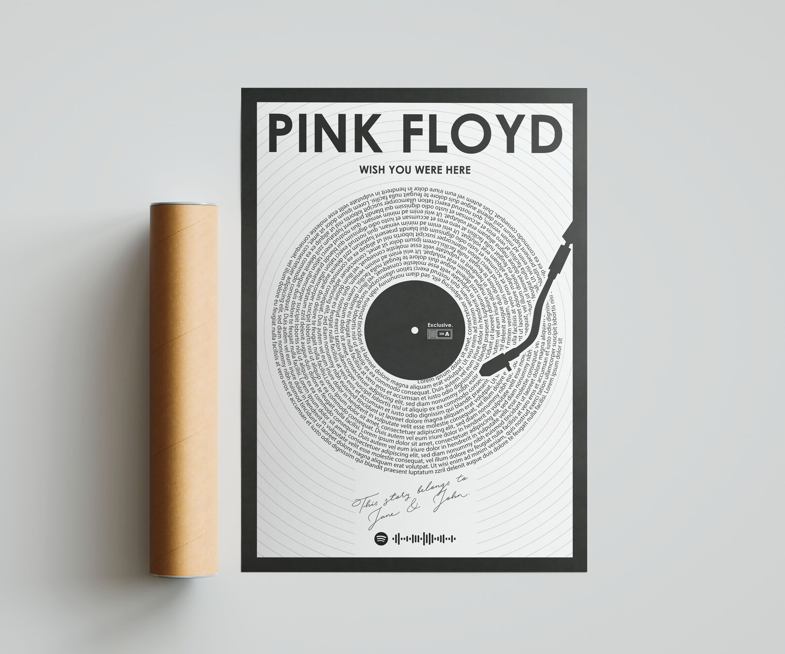 Custom Lyric Vinyl Poster Personalized Music Art Print Unique Gift for ...