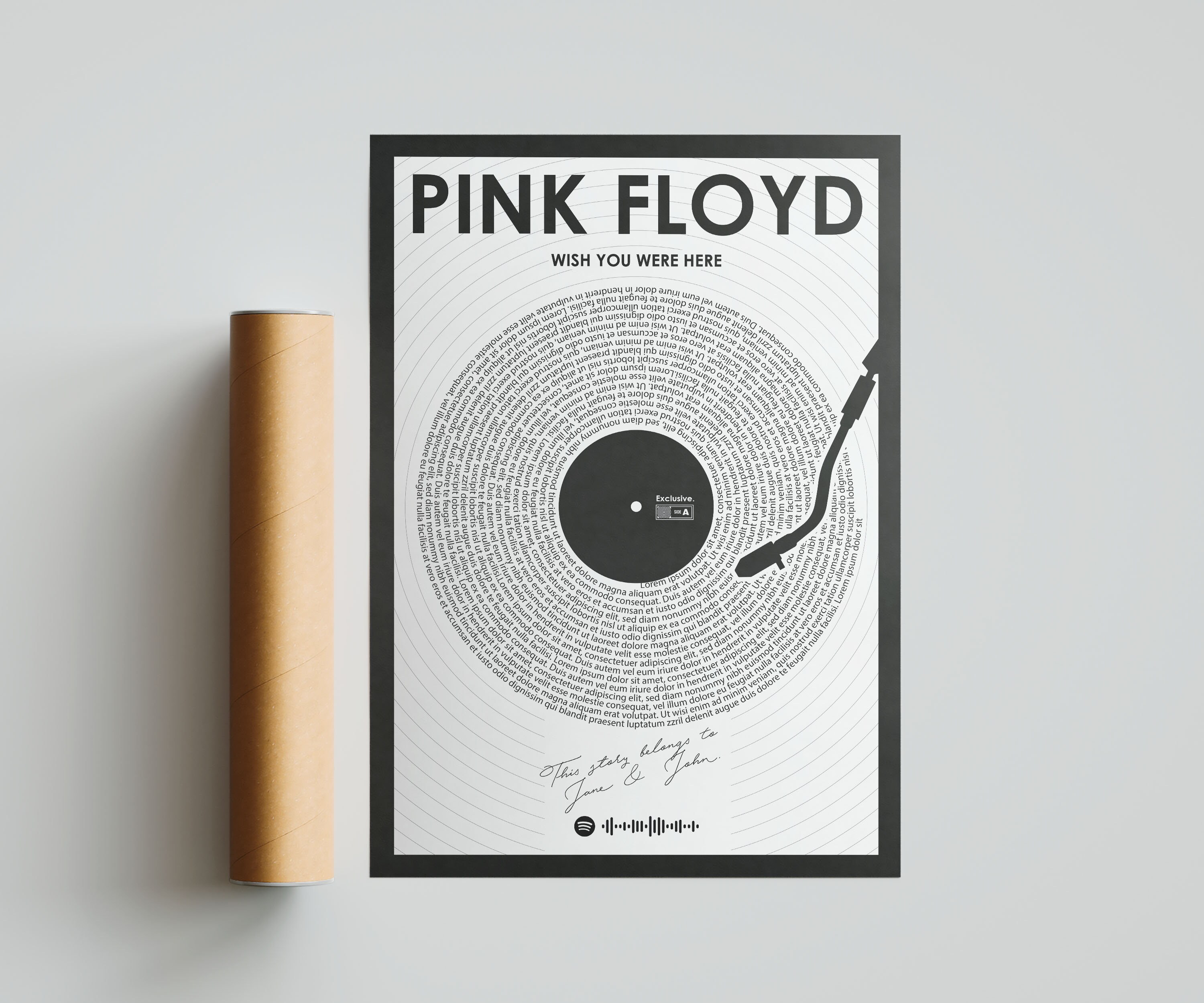 Custom Lyric Vinyl Poster Personalized Music Art Print Unique Gift for ...