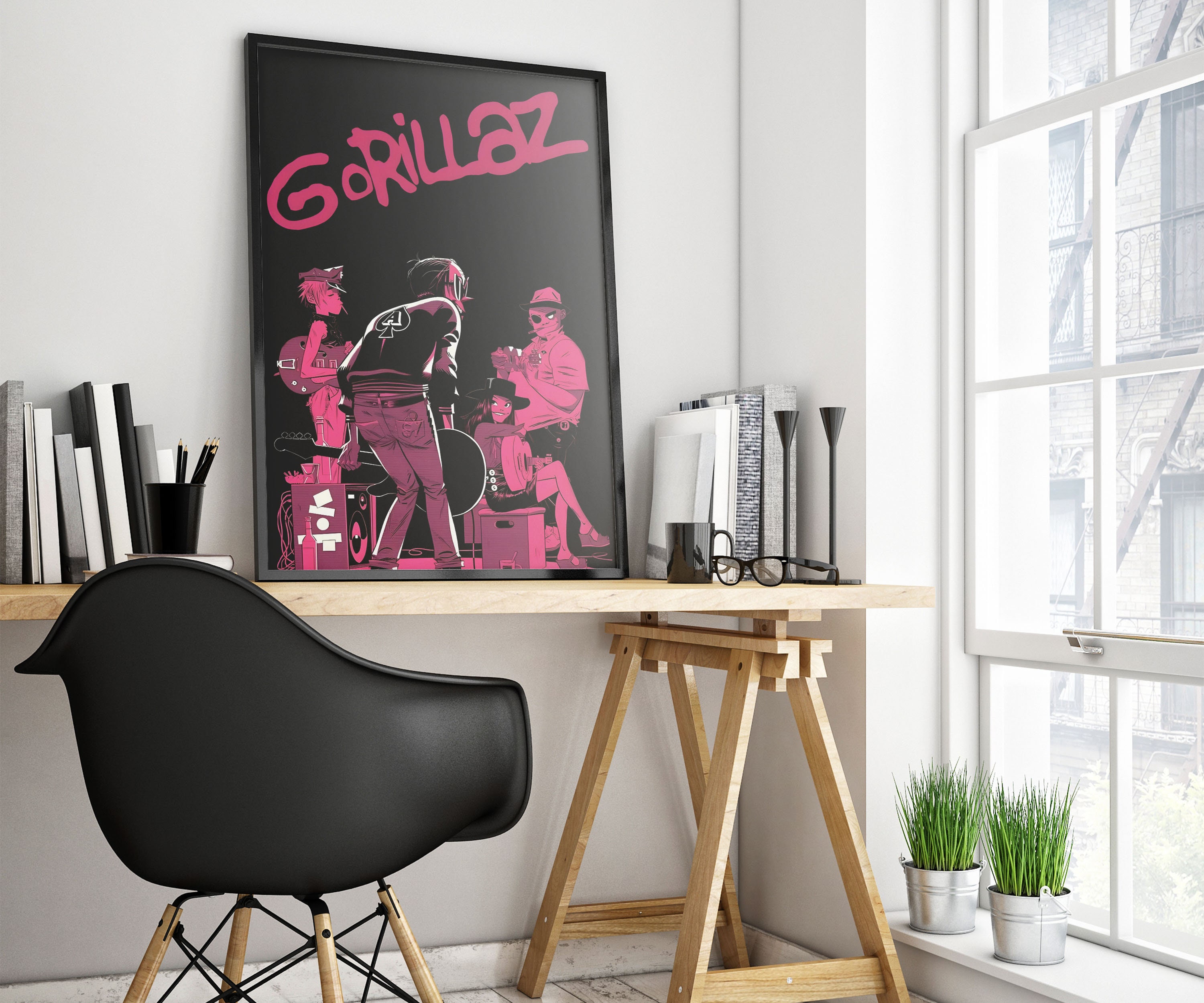Gorillaz Band Poster, Virtual Band Art, Music Gift, Alternative Decor ...
