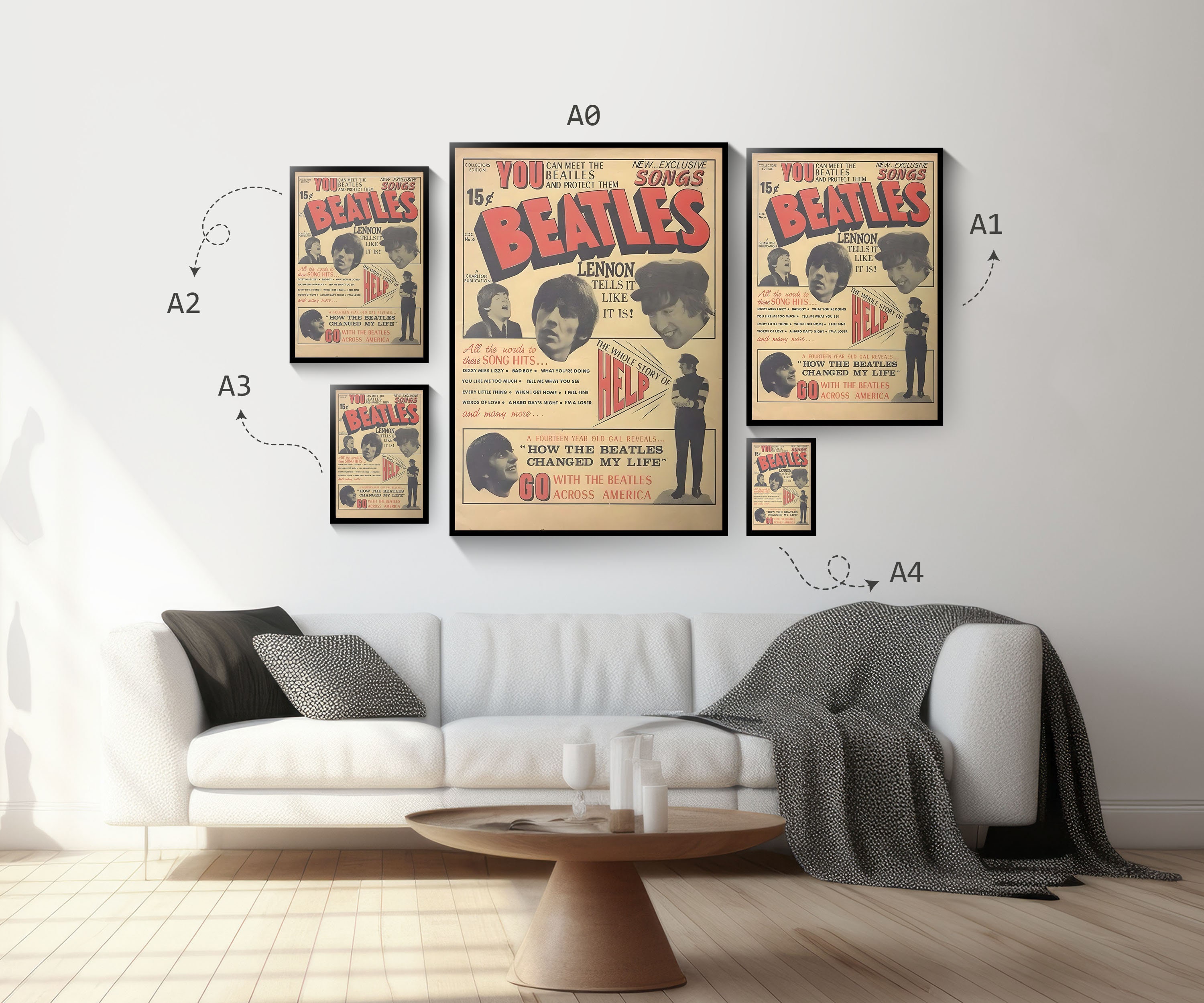 The Beatles Pop Poster, Abbey Road Art, Music Gift, Vintage Decor ...