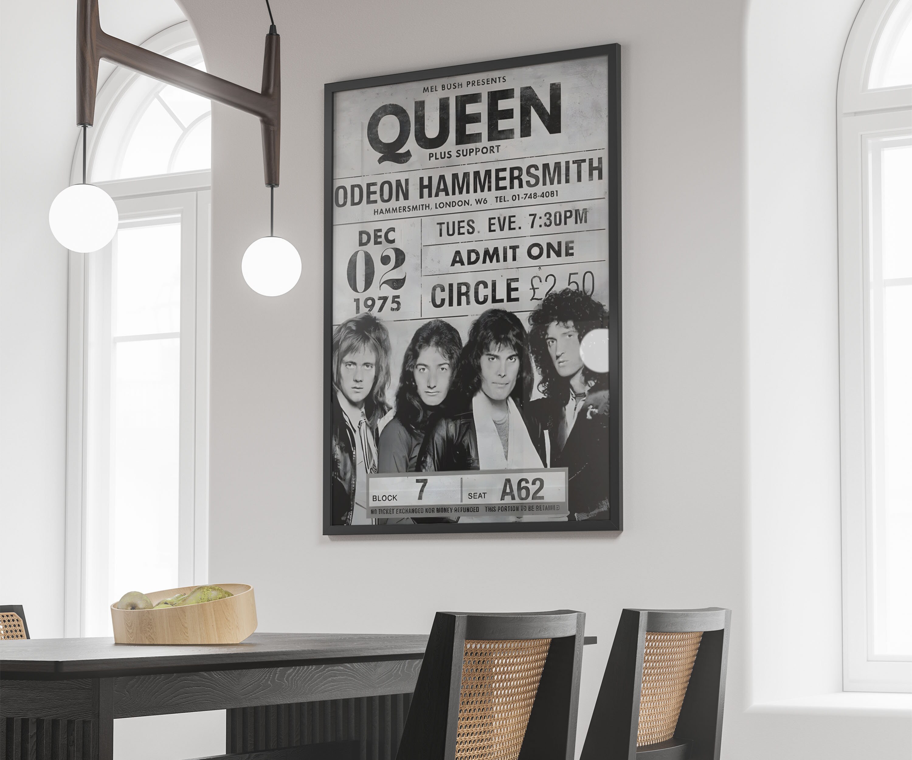 Queen Rock Poster, Bohemian Rhapsody Art, Music Gift, Classic Rock ...