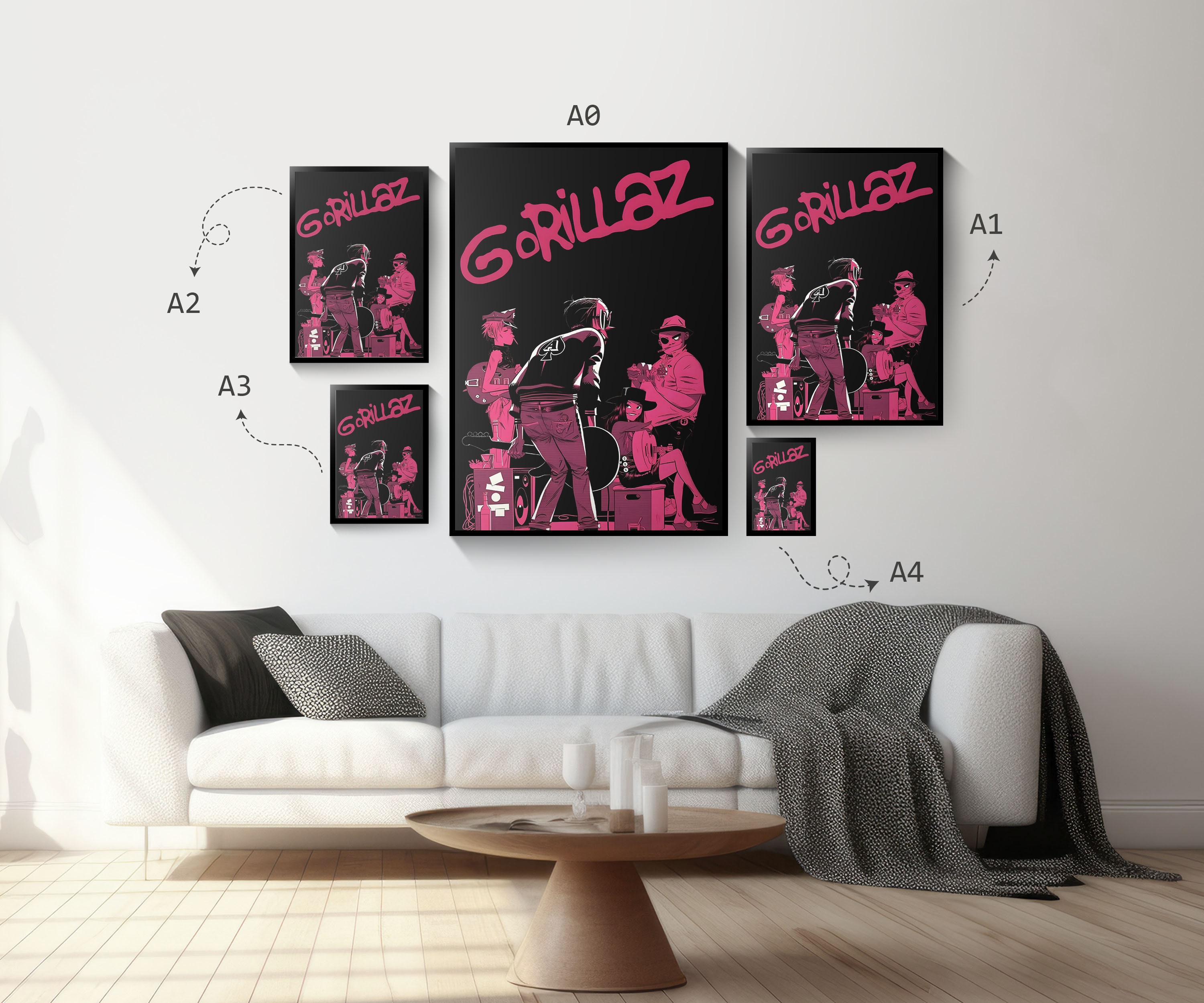 Gorillaz Band Poster, Virtual Band Art, Music Gift, Alternative Decor ...