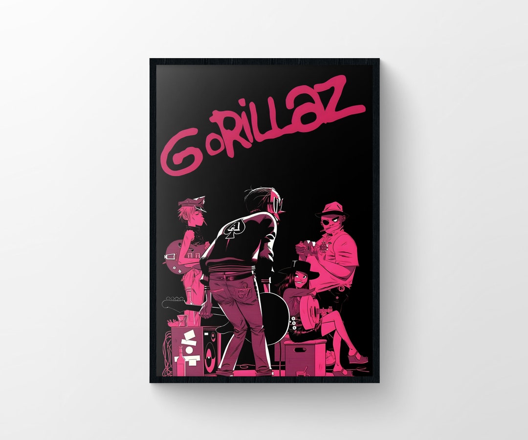 Gorillaz Band Poster, Virtual Band Art, Music Gift, Alternative Decor ...