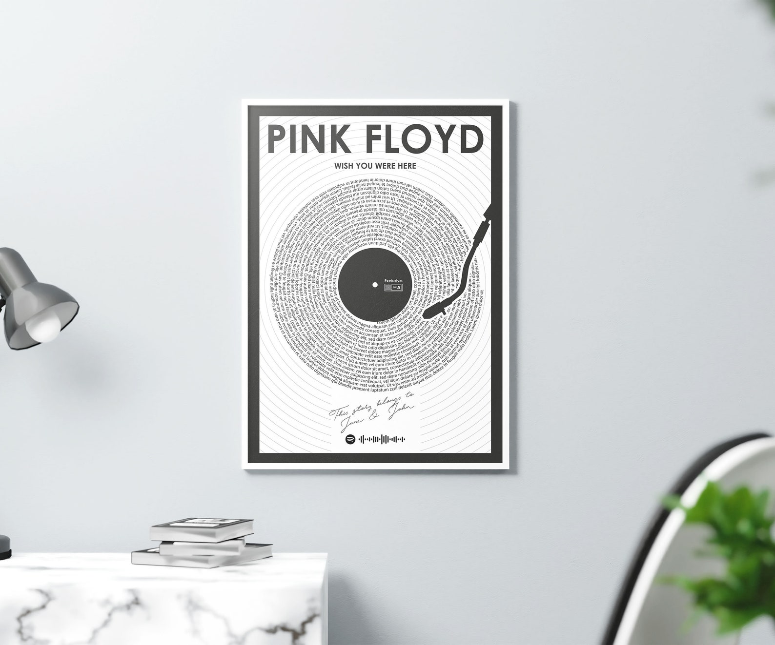 Custom Lyric Vinyl Poster Personalized Music Art Print Unique Gift for ...