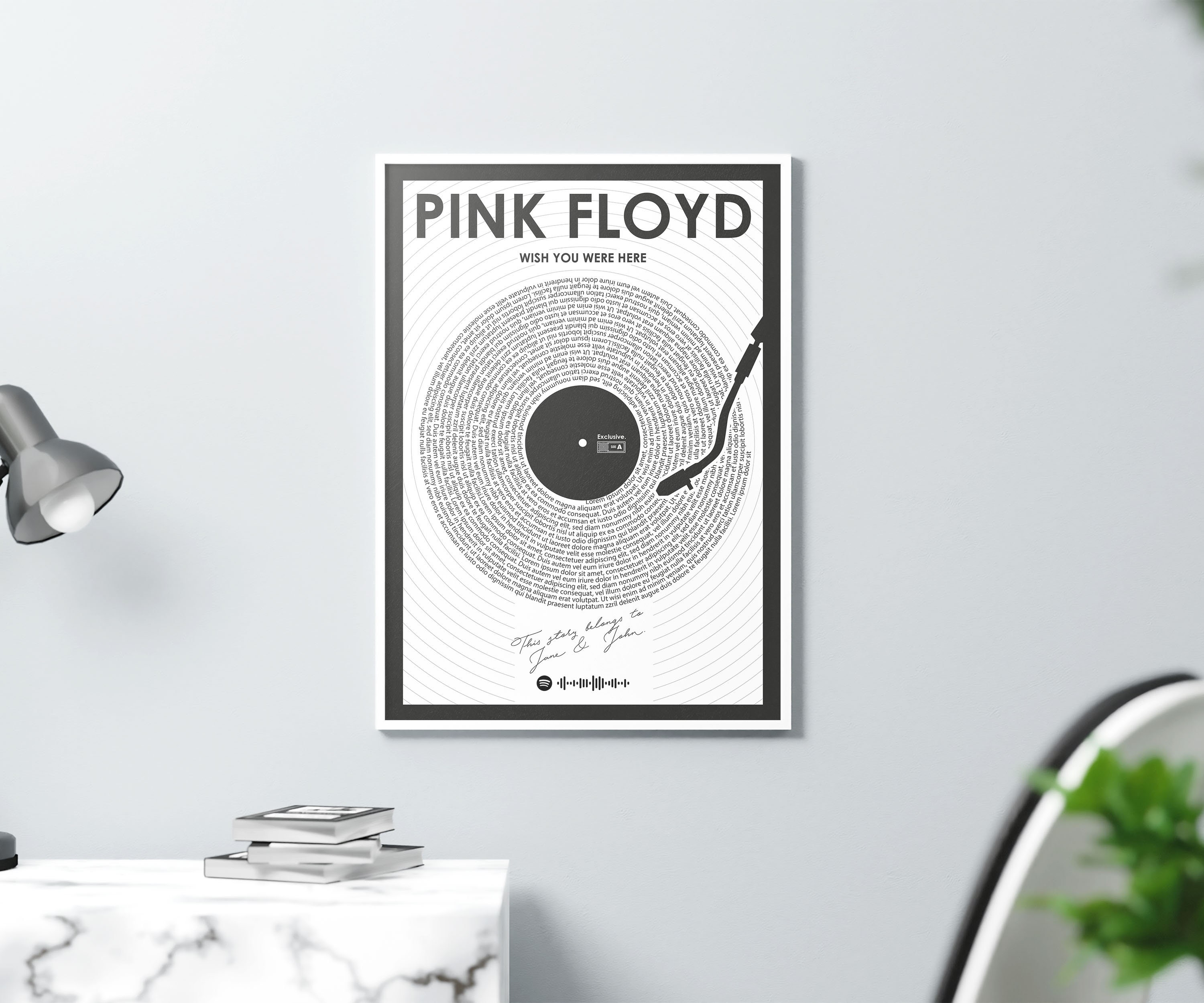 Custom Lyric Vinyl Poster Personalized Music Art Print Unique Gift for ...