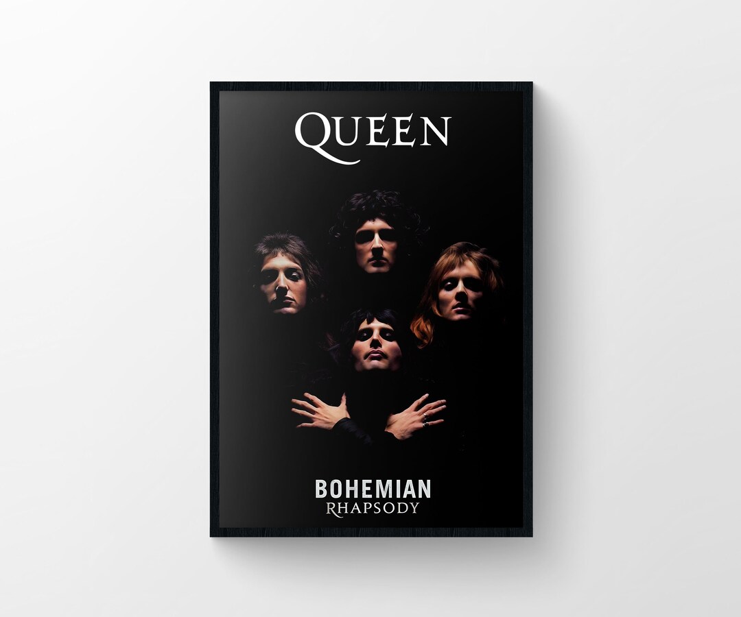 Queen Rock Poster, Bohemian Rhapsody Art, Music Gift, Classic Rock ...