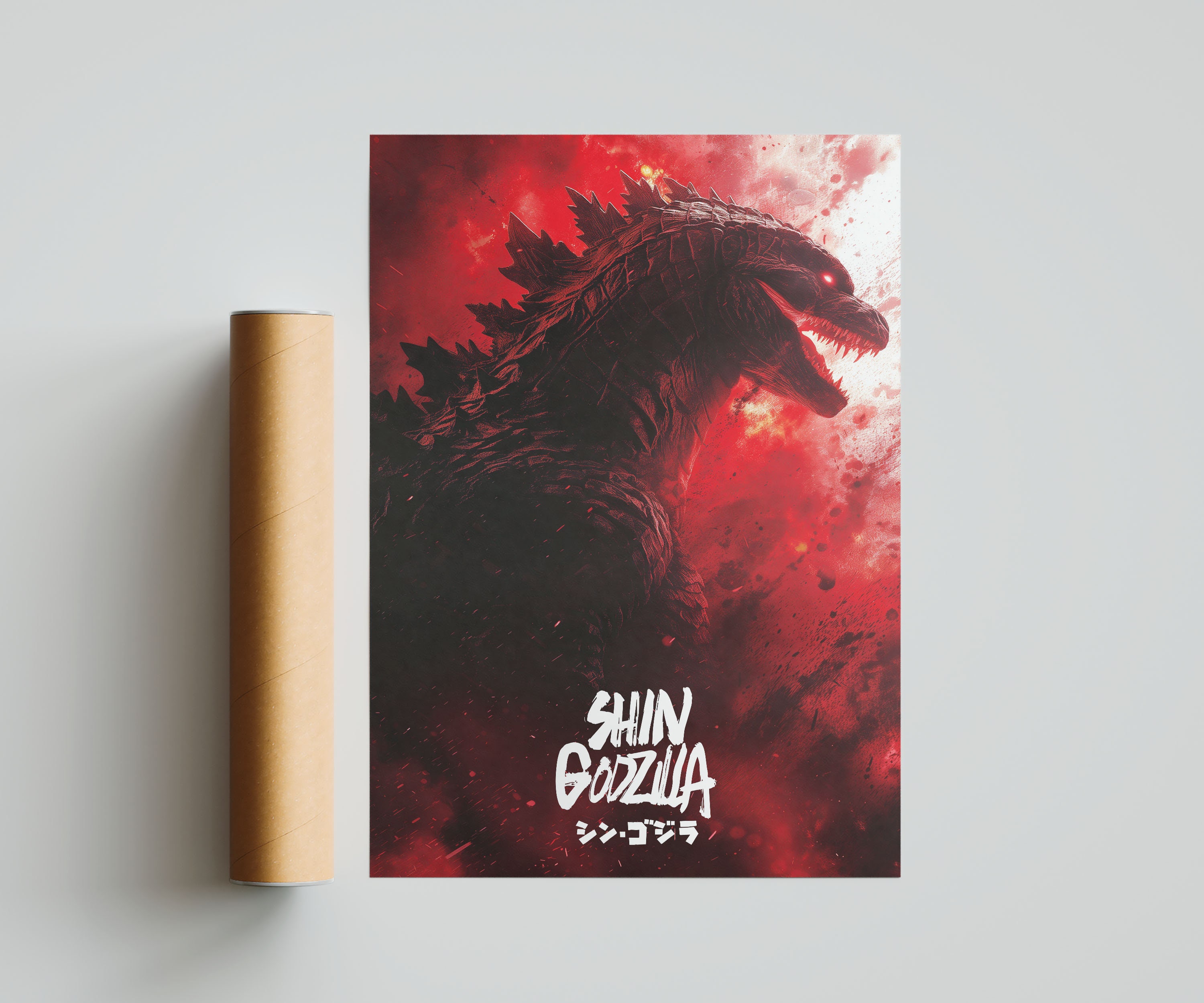 Shin Godzilla Film Poster, Kaiju Apocalypse, Custom Movie Cover Art ...