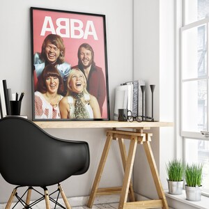 ABBA Band Poster, ABBA Printable Art, Disco Music Decor, Vintage Pop ...