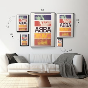 ABBA Band Poster, ABBA Printable Art, Disco Music Decor, Vintage Pop ...