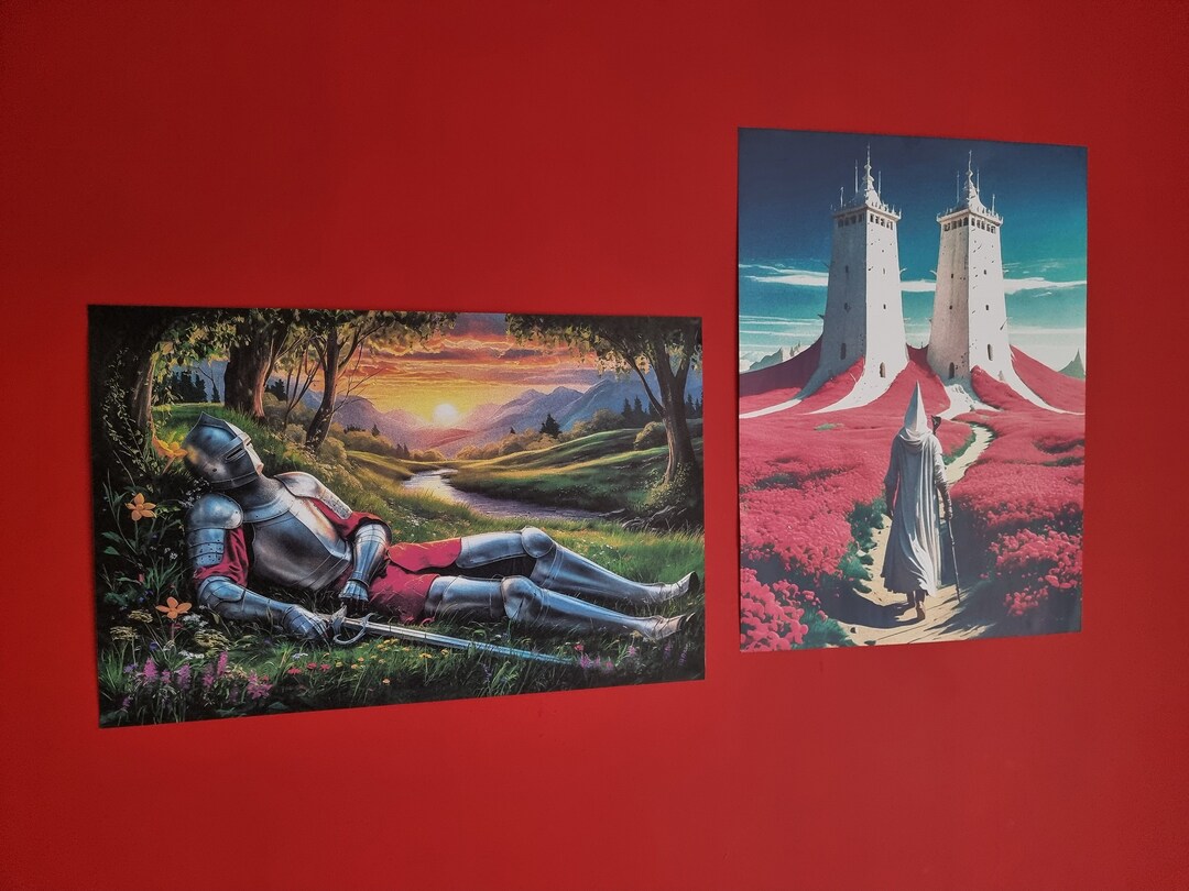 Fantasy RPG Poster Knight's Rest at Sunset Fantasy RPG Art Print Gift ...