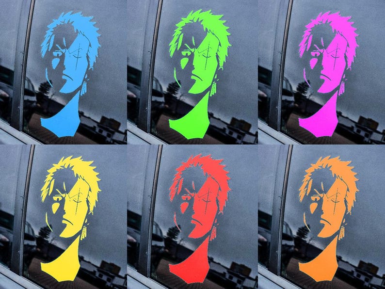 Roronoa Zoro One Piece Decal Sticker Vinyl Car, Laptop, and Window ...