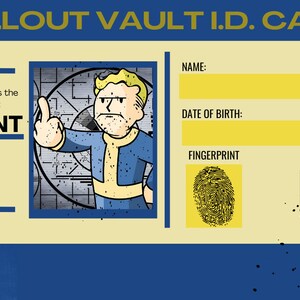 Customizable Vault-tec ID Card Badge From Fallout Accessories Fallout ...