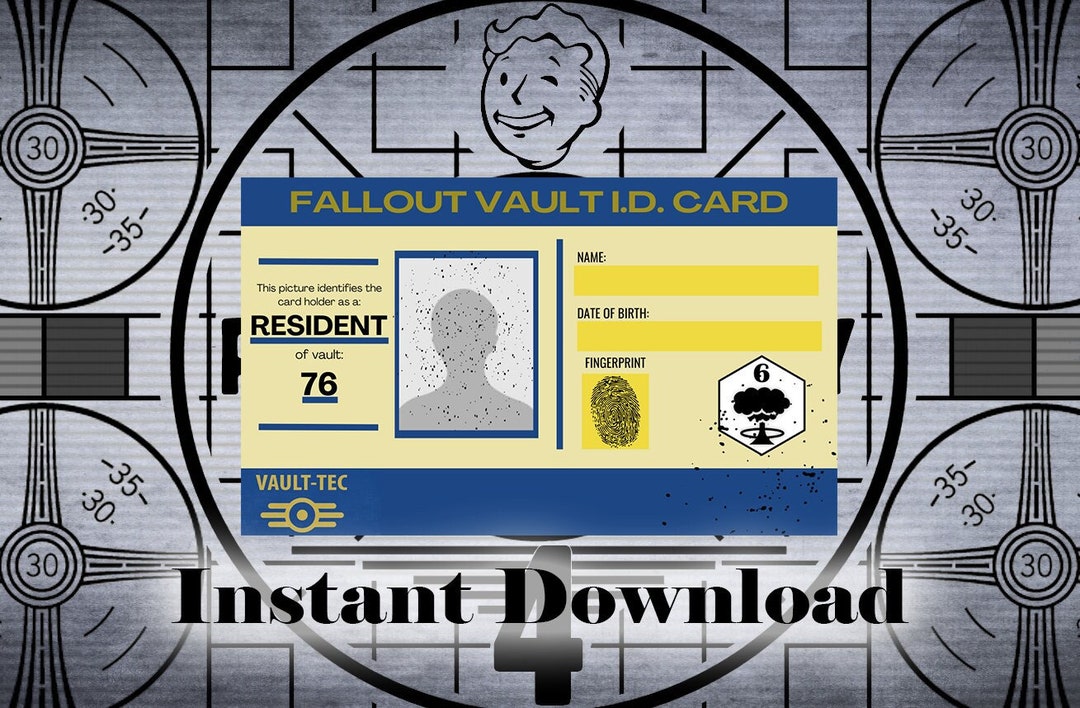 Customizable Vault-tec ID Card Badge From Fallout Editable Accessories ...