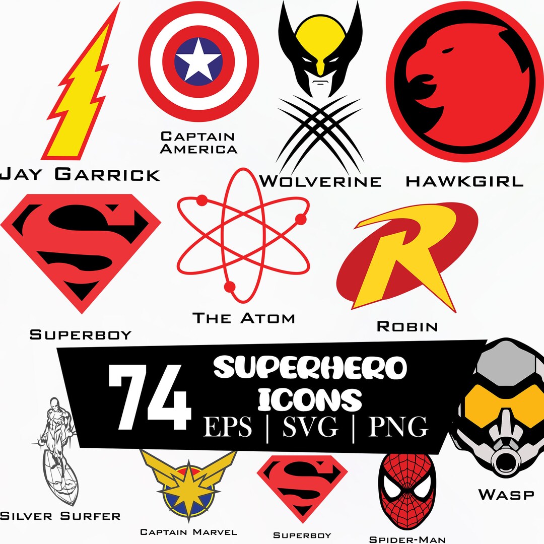 Superhero Icons Bundle SVG Superhero Vector Superhero Birthday Machine ...