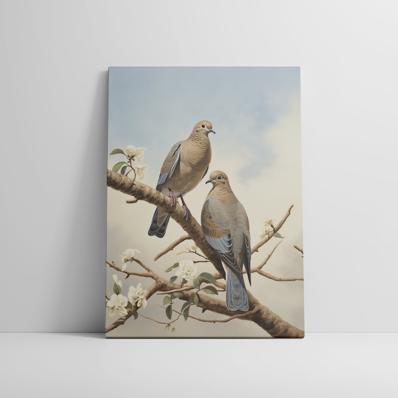 Printable Bird Art | Morning Doves Wall Art | Digital Download | Rustic ...