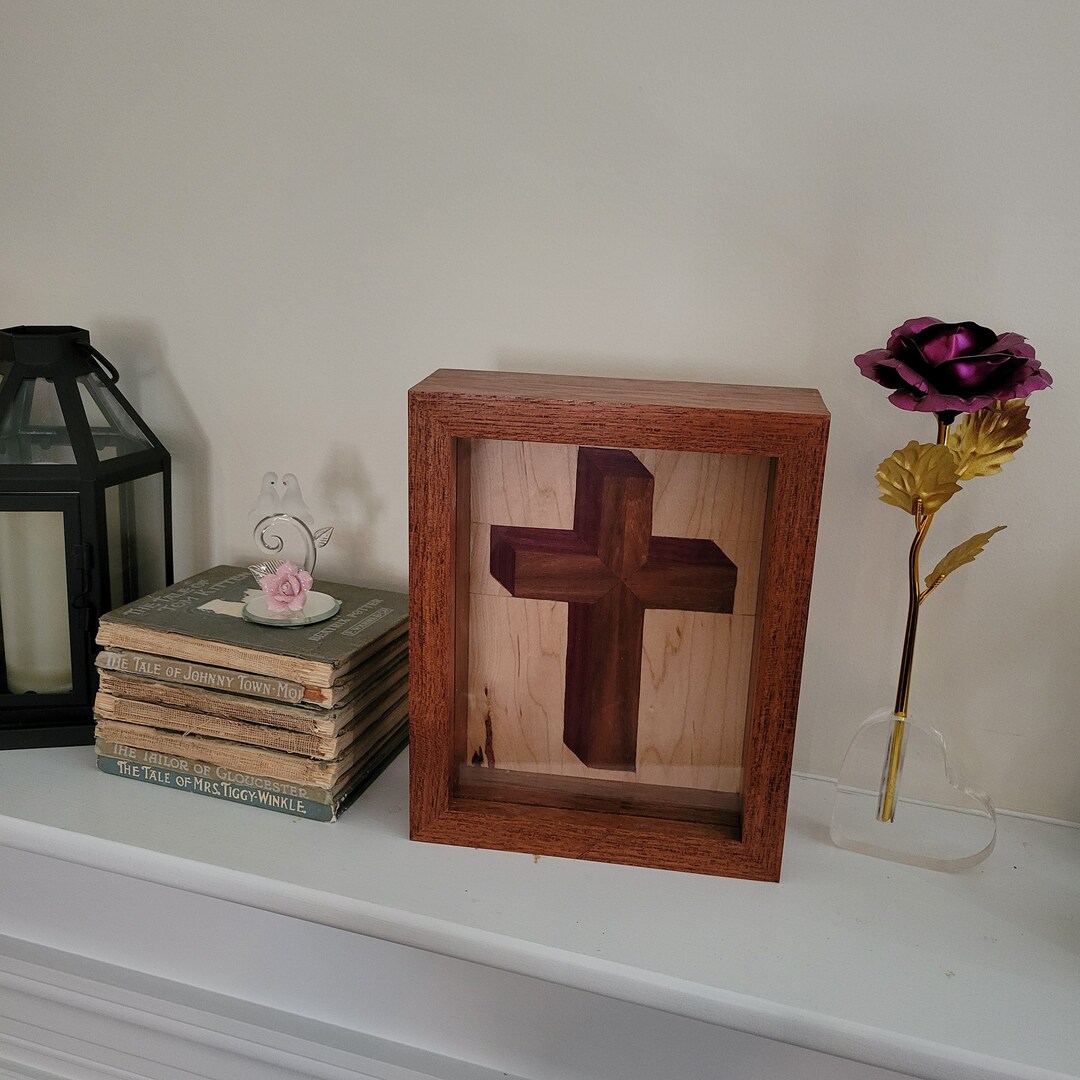 Handmade Cross Shadow Box With Plexiglass, Housewarming or Closing ...