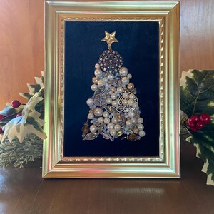 Framed Gold and Pearl Christmas Tree - Etsy