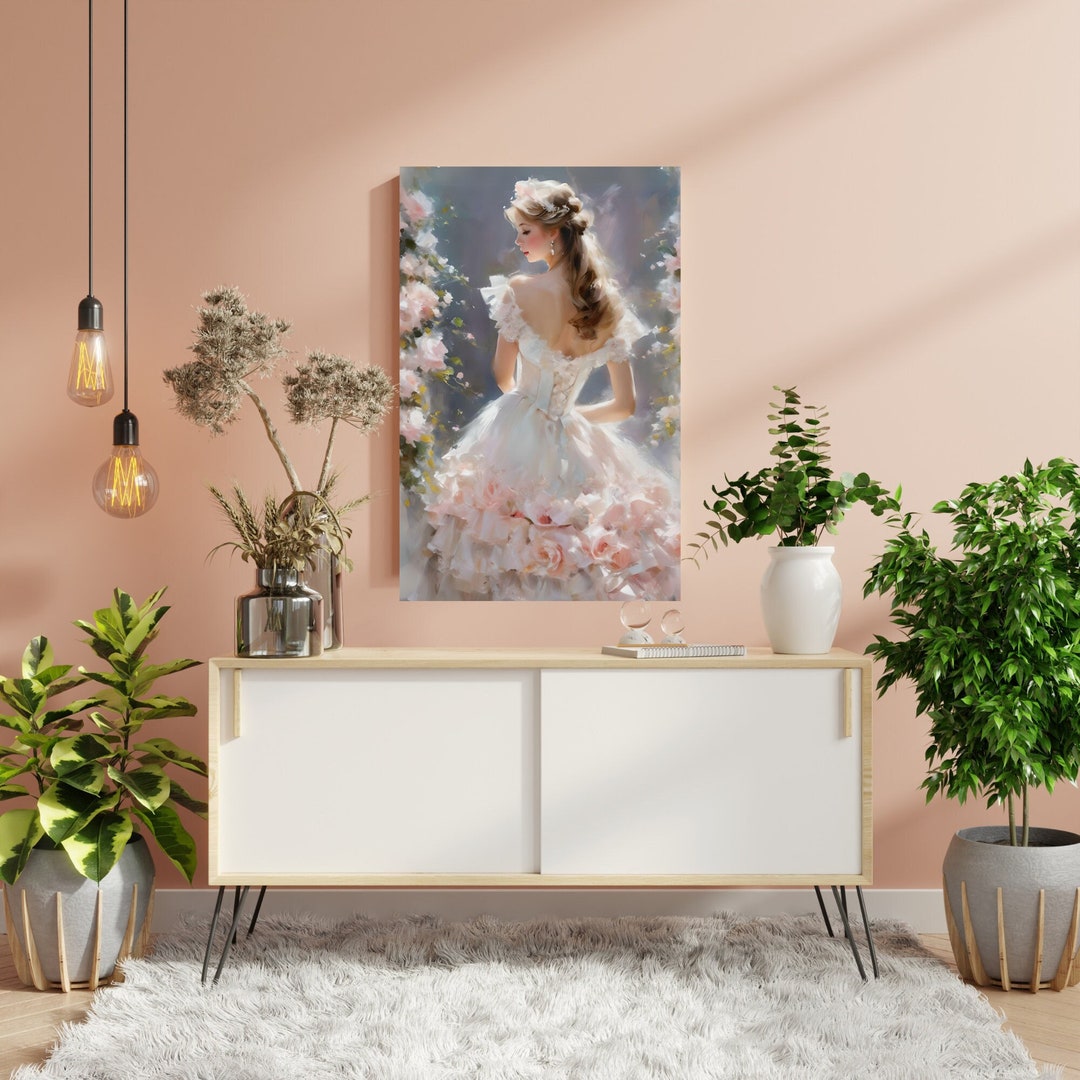 Coquette Spring Floral Faux Oil Painting Textured Watercolor Matte ...