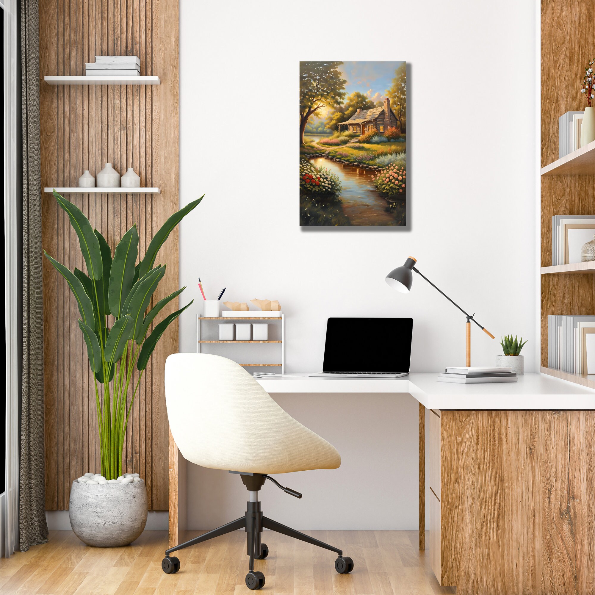 Rustic Summer Farmhouse Cottagecore Painting on Canvas Poster, Large ...